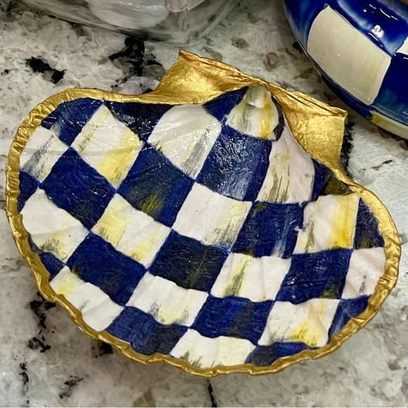Hand Crafted | Accents | Royal Check Trinket Shell Dish | Poshmark